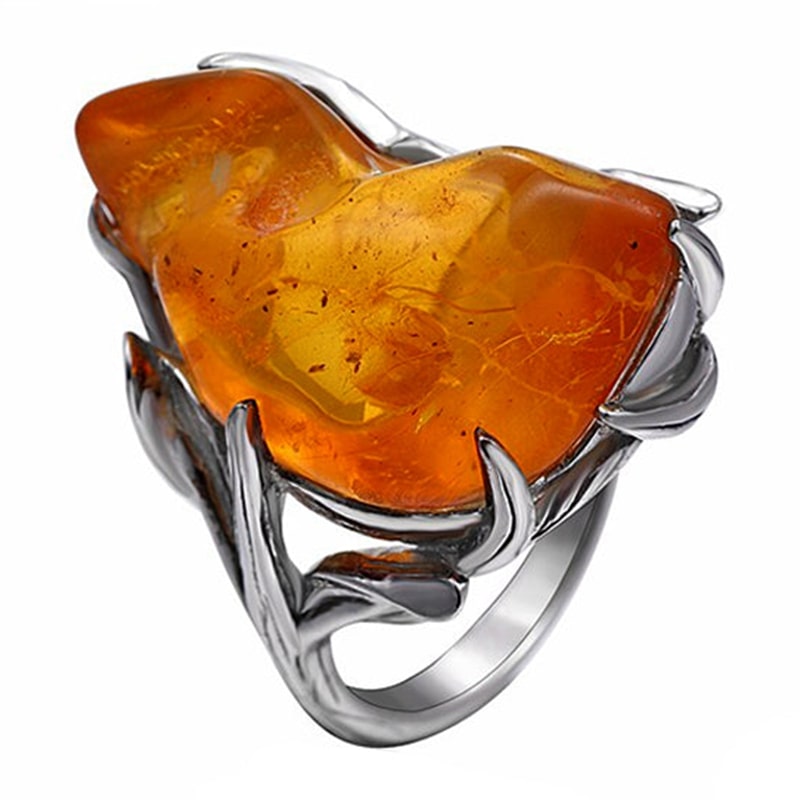 Ægte rav ring | 1001 Smykker